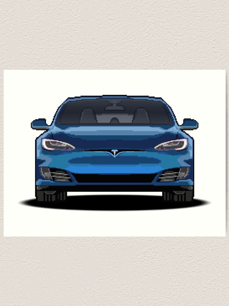 "Tesla Model S Pixel Car" Art Print for Sale by Timsurbo | Redbubble