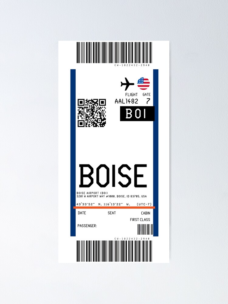 "Boise Airport (BOI) Boarding Pass rickrolled" Poster for Sale by ...