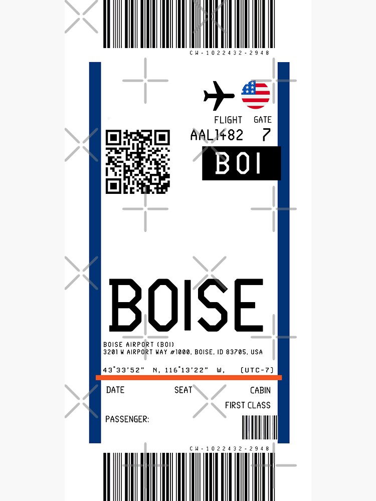 "Boise Airport (BOI) Boarding Pass rickrolled" Sticker for Sale by ...