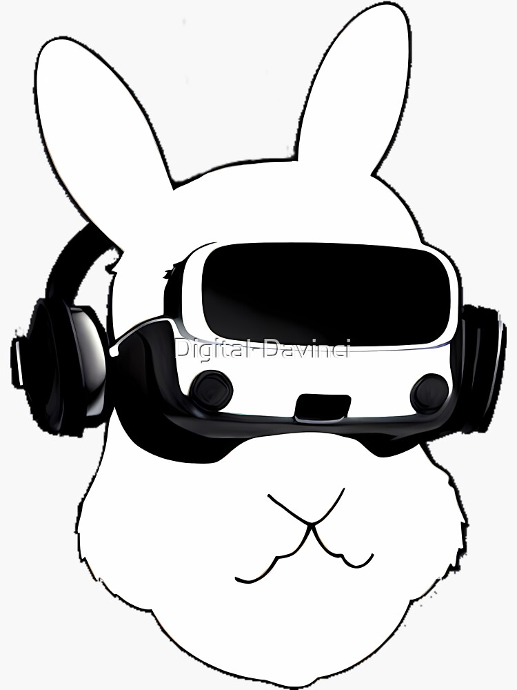 "Cool VR Rabbit" Sticker for Sale by Digital-Davinci | Redbubble