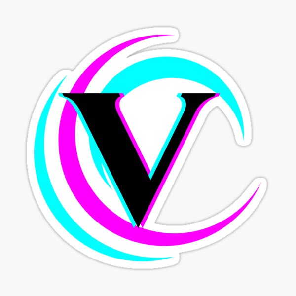 "Blue Pink Swirl Monogram V" Sticker for Sale by anitastrifler | Redbubble
