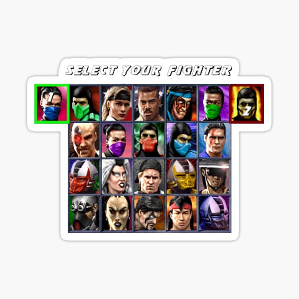 Pegatina «Ultimate Mortal Kombat 3 Character Select» de MammothTank ...
