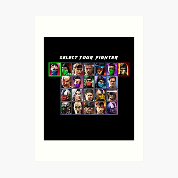 "Ultimate Mortal Kombat 3 Character Select" Art Print for Sale by ...