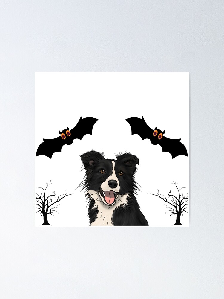 "Border Collie with Spooky Halloween Theme" Poster for Sale by ...