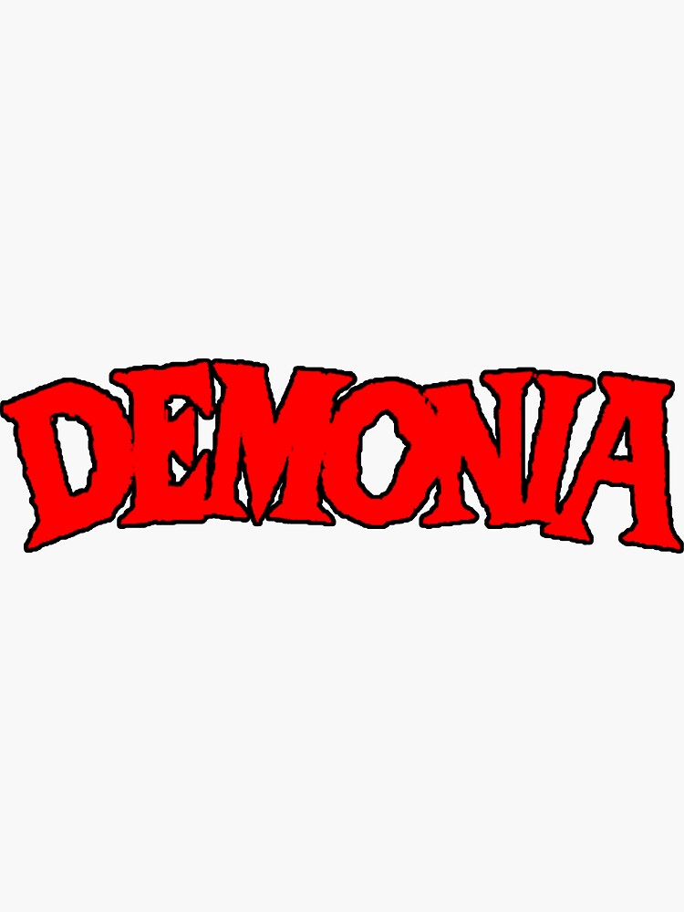 "Demonia - Classic Horror Logo" Sticker for Sale by SoftHack | Redbubble