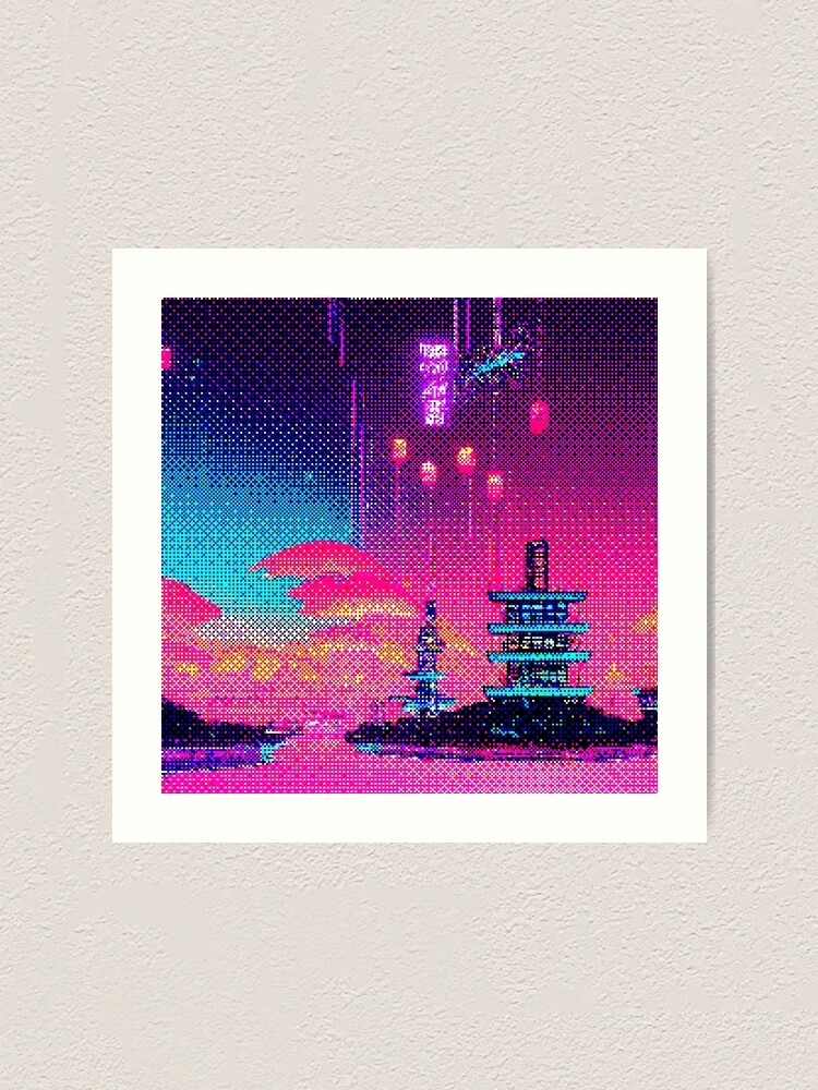"Pixel Art 8-Bit Cyberpunk Temple" Art Print for Sale by LoudLayerCake ...