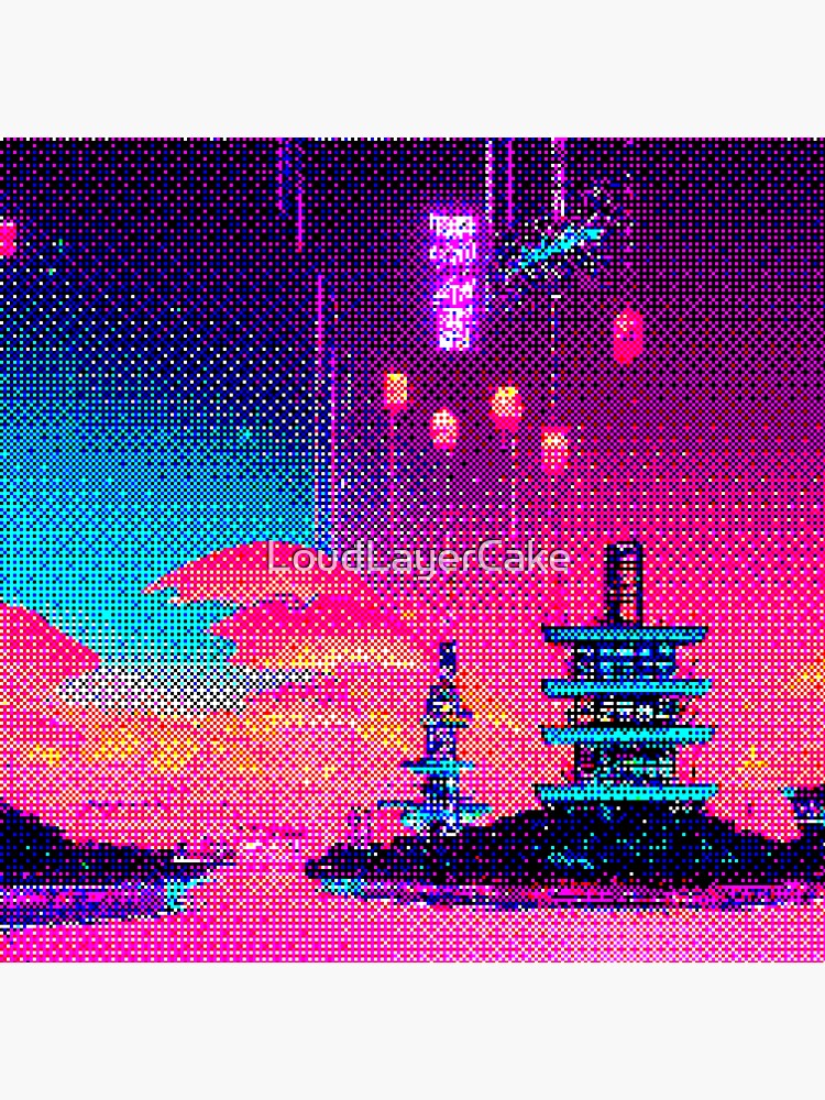 "Pixel Art 8-Bit Cyberpunk Temple" Sticker for Sale by LoudLayerCake ...