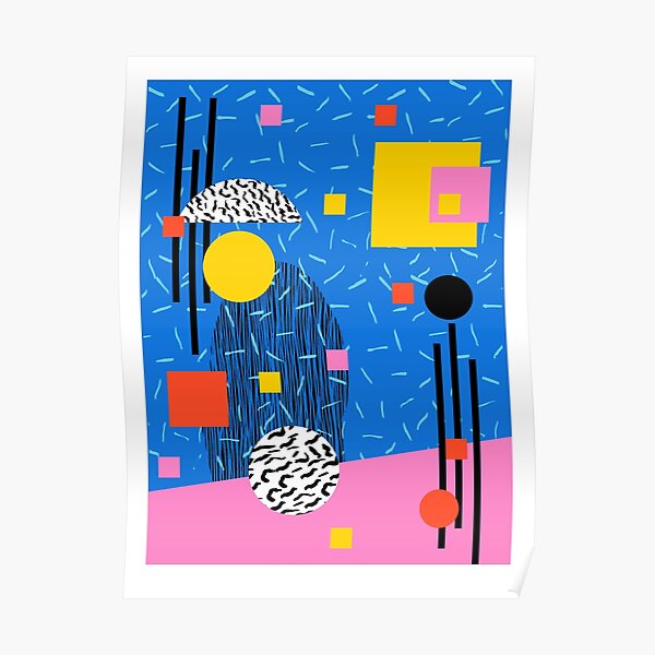 "Crunk - 80s retro throwback minimal abstract painting memphis style ...