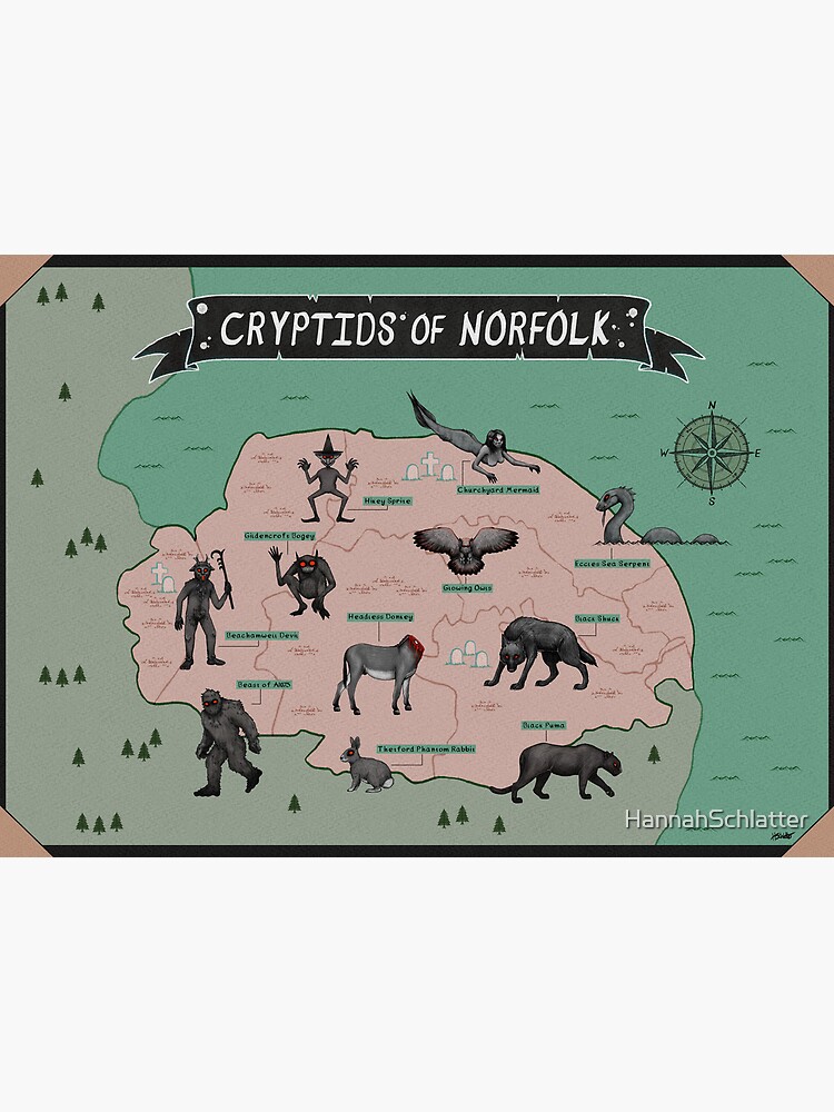"Cryptids of Norfolk (green)" Art Board Print for Sale by ...