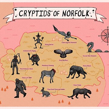 "Cryptids of Norfolk (pink)" Poster for Sale by HannahSchlatter | Redbubble