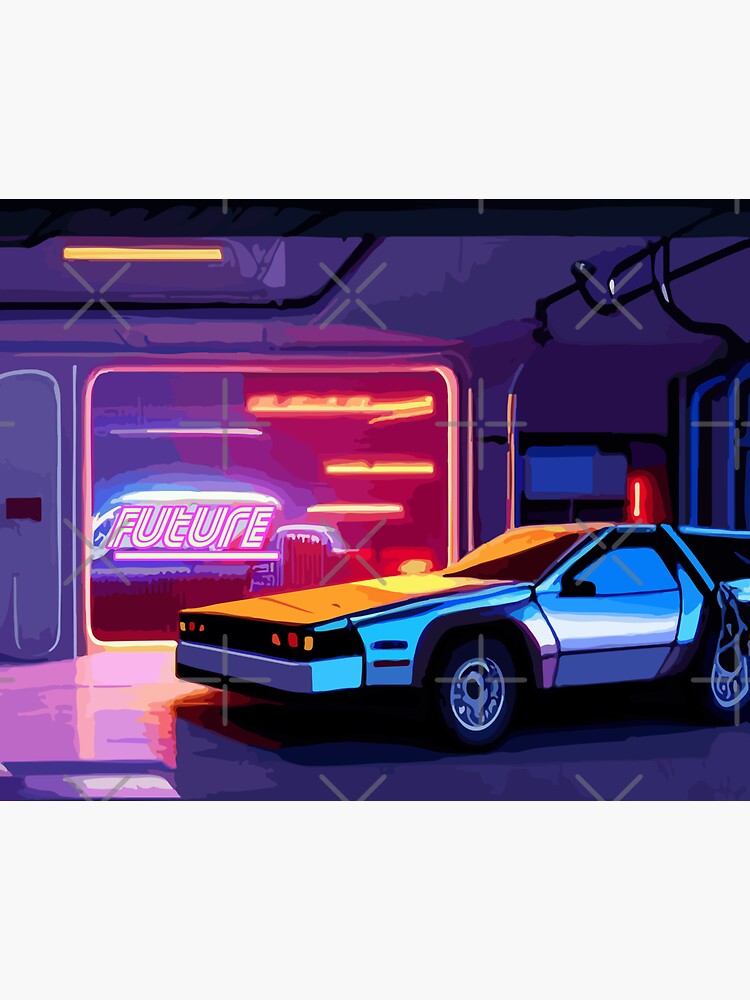 "Delorean Abstract Art" Sticker for Sale by DistortedBrain | Redbubble