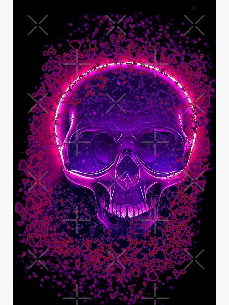 "neon purple skull -" Poster for Sale by mayza-shop | Redbubble