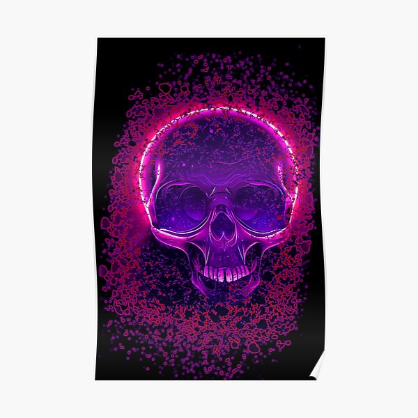 "neon purple skull -" Poster for Sale by mayza-shop | Redbubble