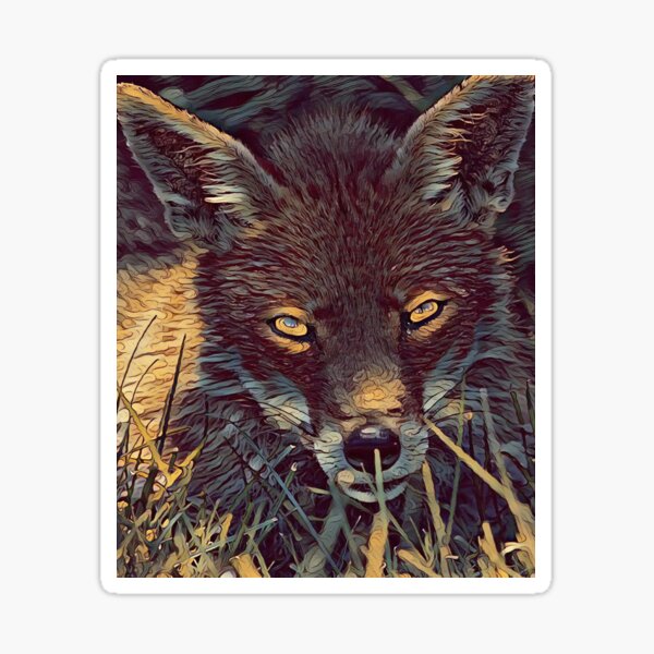 "Fox Close Up Menacing Eyes Edition" Sticker for Sale by McThingummy ...