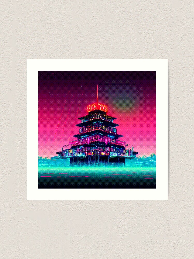 "Pixel Art 8-Bit Cyberpunk Temple" Art Print for Sale by LoudLayerCake ...