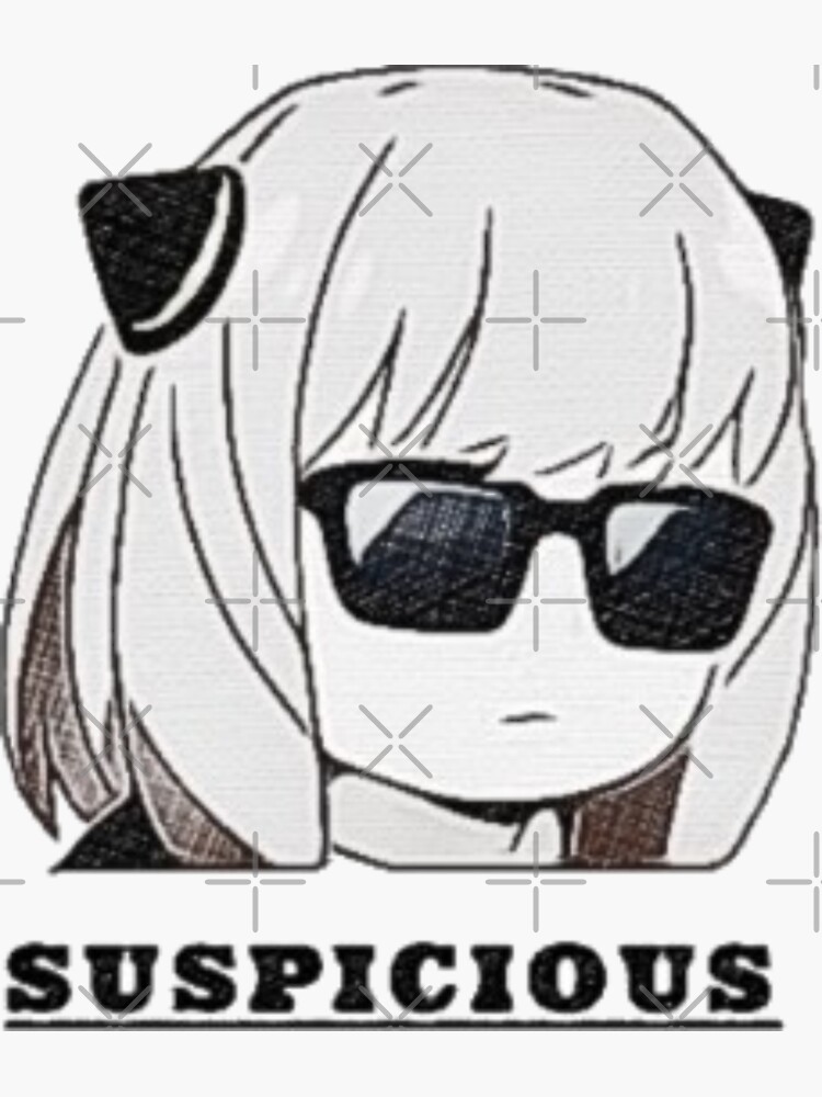 "Suspicious Anya" Sticker for Sale by Quill-Design | Redbubble