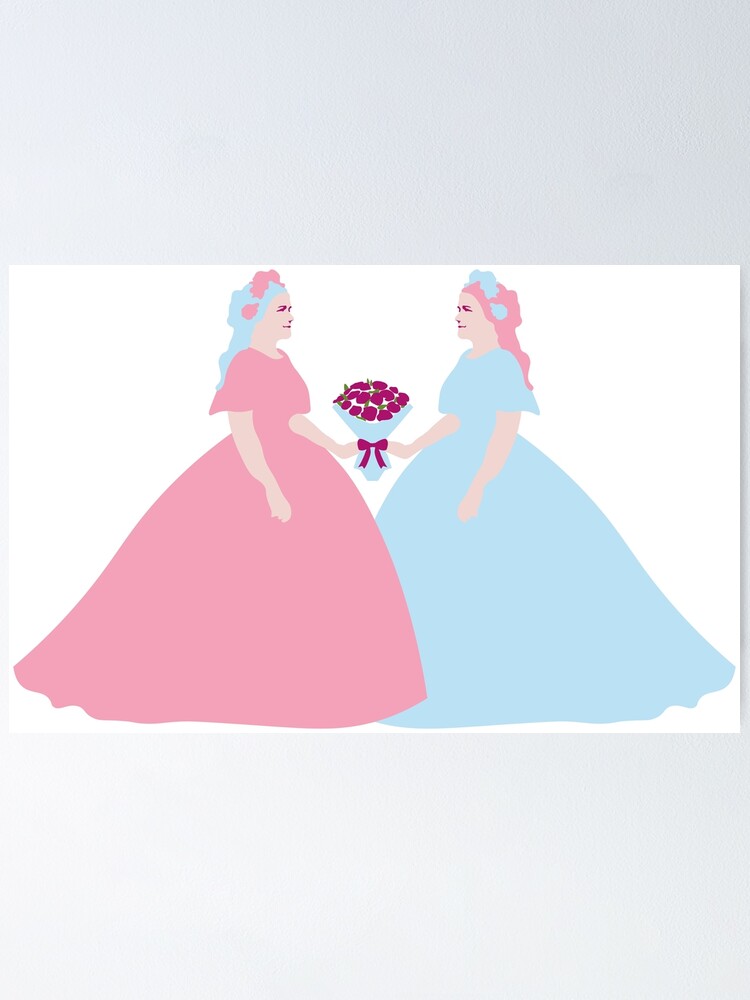 "vector wedding of two girls" Poster for Sale by egorovairina | Redbubble