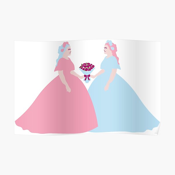 "vector wedding of two girls" Poster for Sale by egorovairina | Redbubble