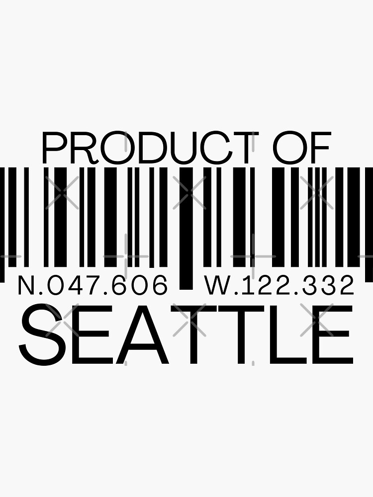 "Product of Seattle Barcode with Latitude and Longitude Coordinates ...
