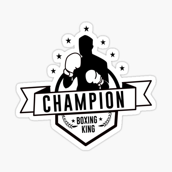 "Boxing Champion, Sports T-shirt Design Vector Art" Sticker for Sale by ...