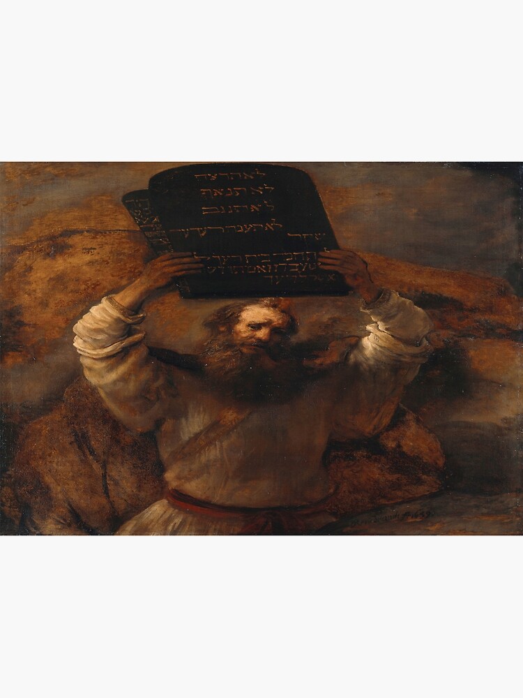 "Rembrandt - Moses with the Ten Commandments " Poster for Sale by ...