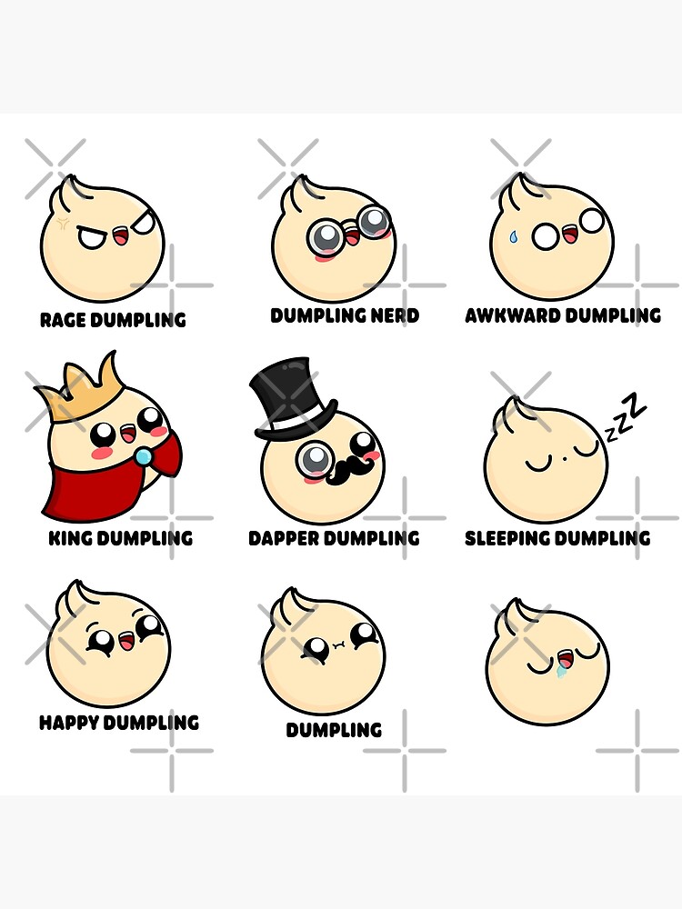 Cute Cartoon Dumpling Sticker Pack Bao Kawaii Poster For Sale By