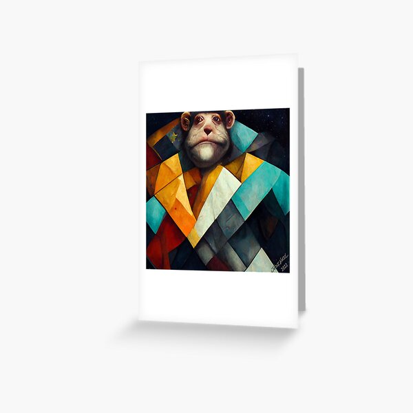 "Levi - Vibrant Cubic Monkey Man" Greeting Card for Sale by JediNeil ...