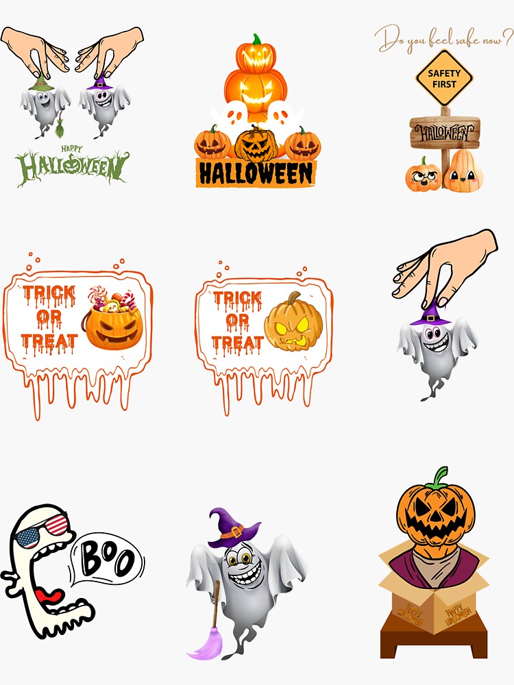 "Halloween Scary Pumpkin Head Stickers Magnets" Sticker for Sale by ...