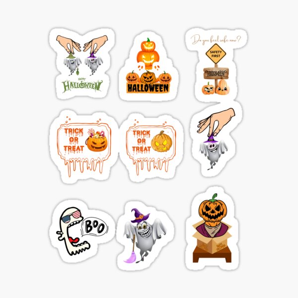 "Halloween Scary Pumpkin Head Stickers Magnets" Sticker for Sale by ...