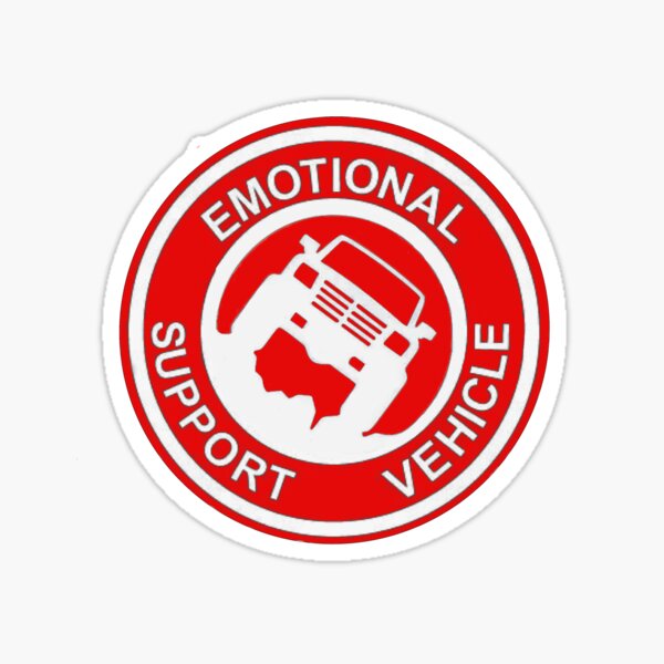 "Emotional support vehicle" Sticker for Sale by MooresDesigns | Redbubble