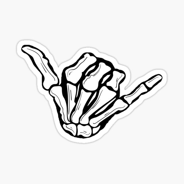 "Black and white skeleton hand" Sticker for Sale by thefunblox | Redbubble