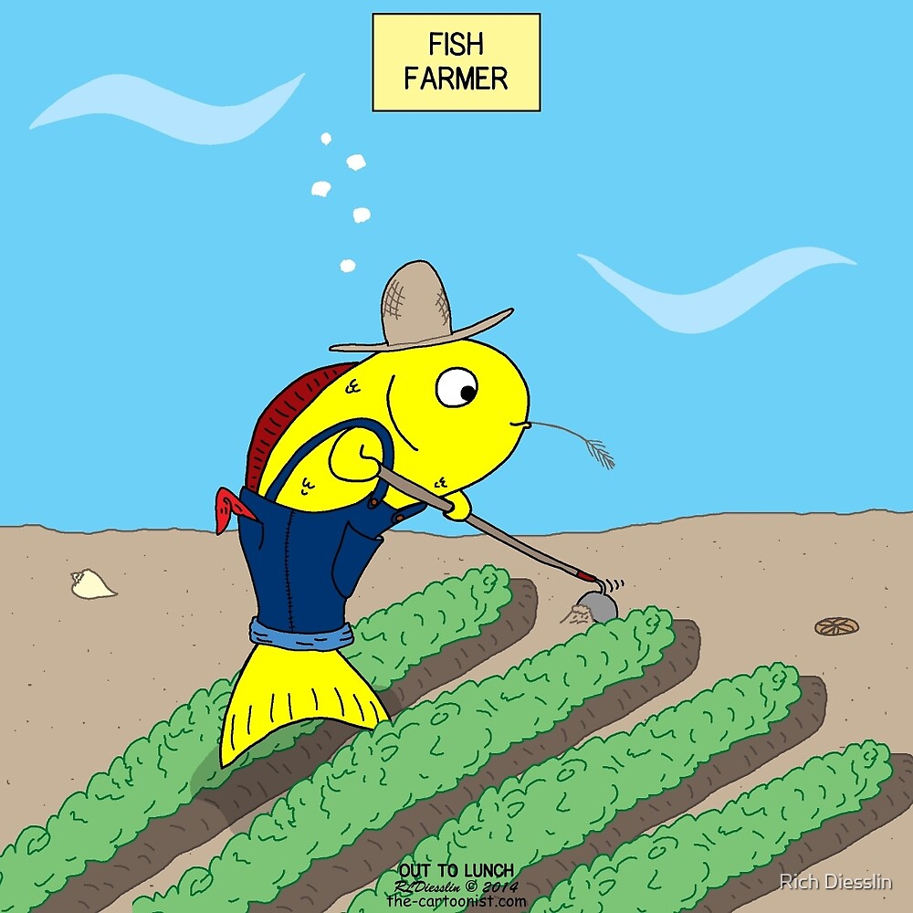 "Fish Farmer farming a Fish Farm" by Rich Diesslin | Redbubble