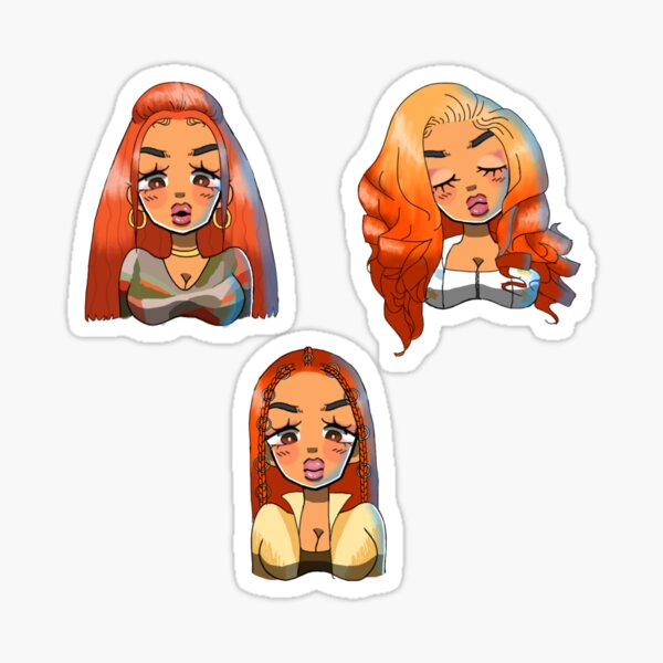 "Cardi B Orange Hair " Sticker for Sale by cardiisshook | Redbubble