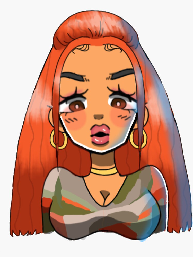 "Cardi B Orange Hair 1" Sticker for Sale by cardiisshook | Redbubble
