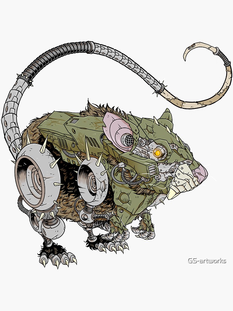 "Robot rat" Sticker for Sale by GS-artworks | Redbubble