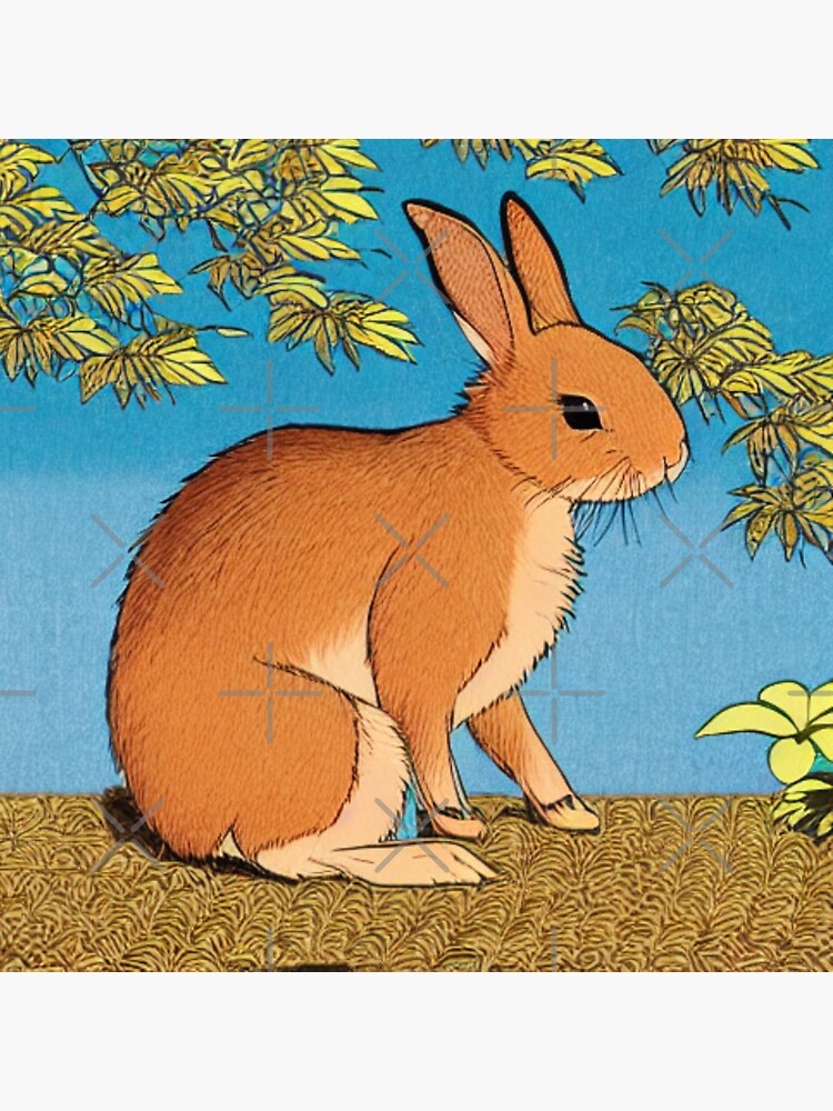 "Japanese Brown Mini Rex Rabbit Mom" Sticker for Sale by wigobun ...