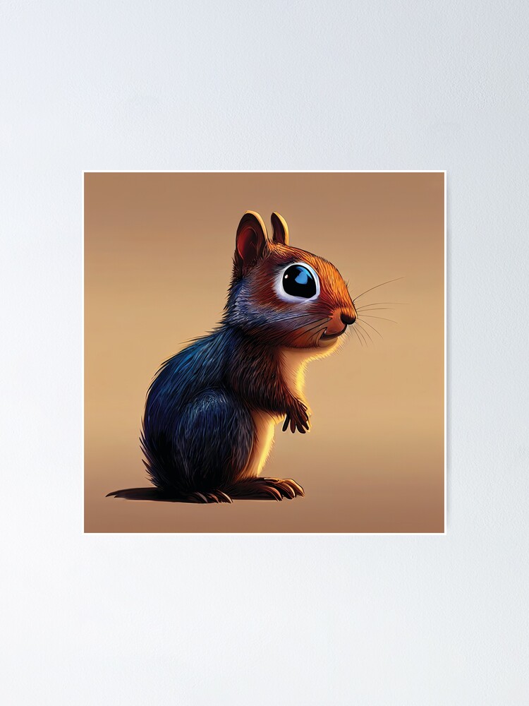 "Cute Baby Squirrel" Poster for Sale by Geminiartstudio | Redbubble