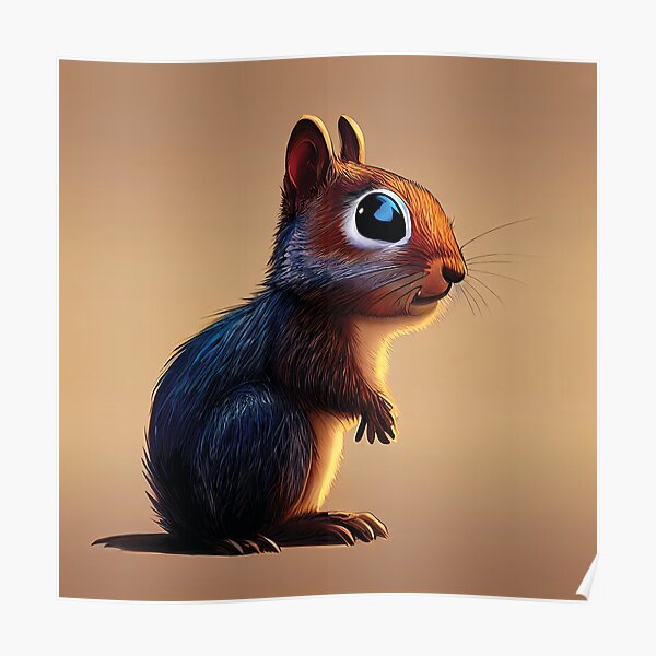 "Cute Baby Squirrel" Poster for Sale by Geminiartstudio | Redbubble