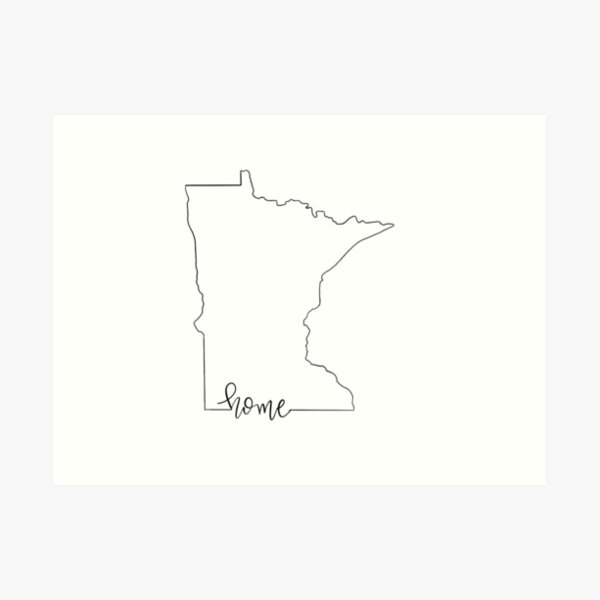"Minnesota Home Outline" Art Print for Sale by gretalohse | Redbubble