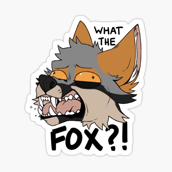 "WTF?! - Gray Fox" Sticker for Sale by sanctimony | Redbubble