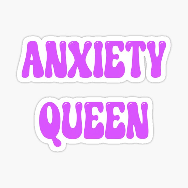 "Purple anxiety queen" Sticker for Sale by Stickernpattern | Redbubble