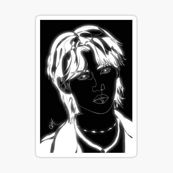 "Black and White felix line art" Sticker for Sale by thirstyboi | Redbubble