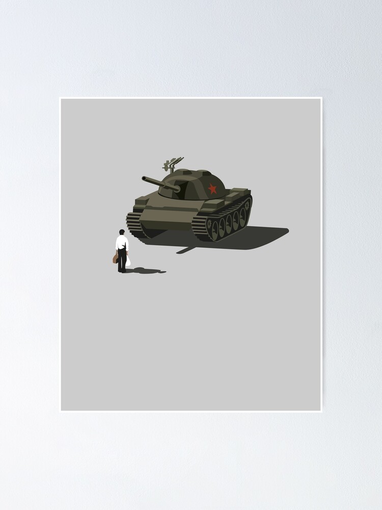 "Tiananmen Square Tank Man Democracy Protest China" Poster for Sale by ...