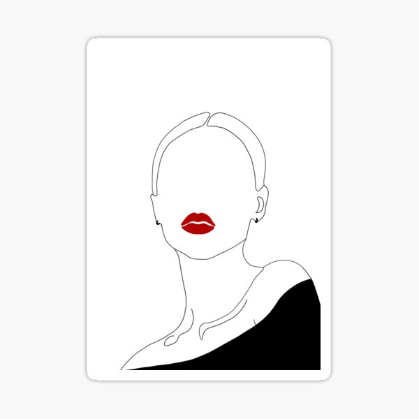 "Woman Line Art" Sticker for Sale by thirstyboi | Redbubble