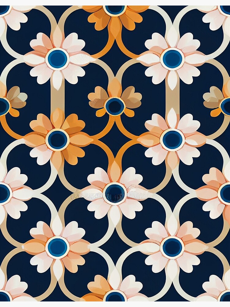 "Seamless blue floral pattern" Poster for Sale by UnlockingDesign ...