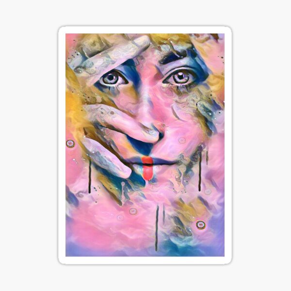 "Female face expression in pastel" Sticker for Sale by Cajo2022 | Redbubble
