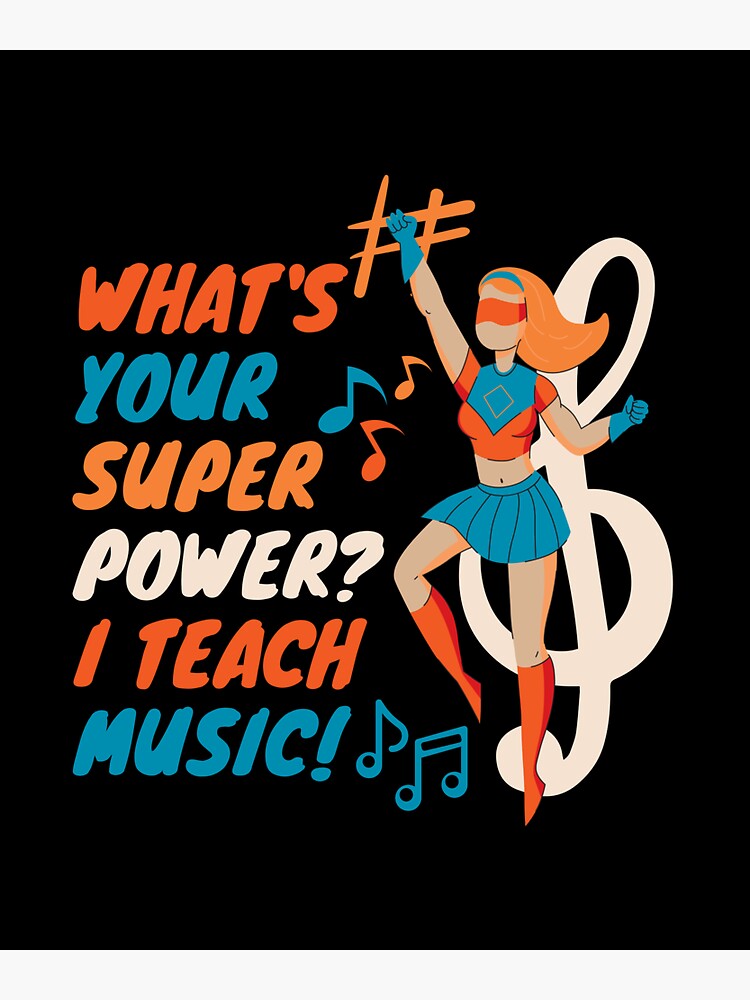 "Music Teacher Superhero Design" Sticker for Sale by myspookycuties ...