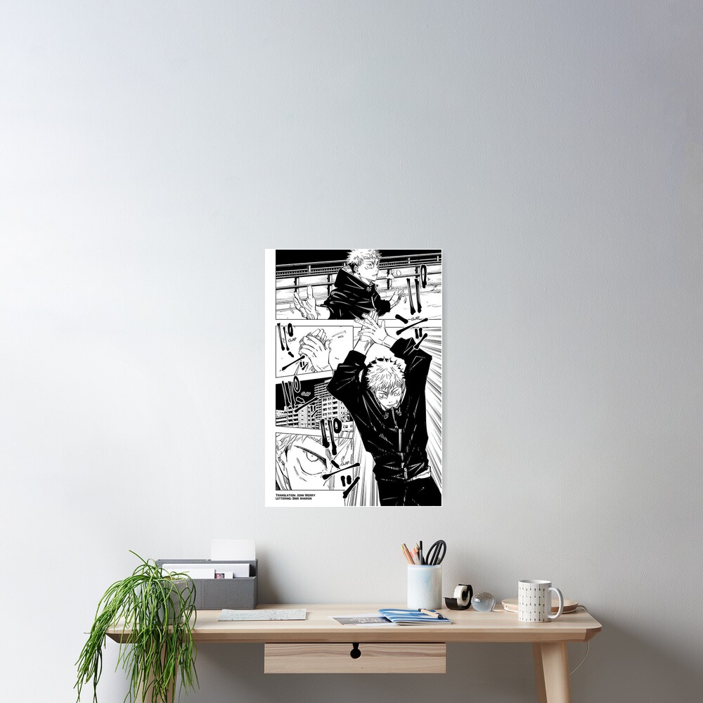 "itadori yuji kenjaku jujutsu kaisen manga panel poster anime" Poster ...