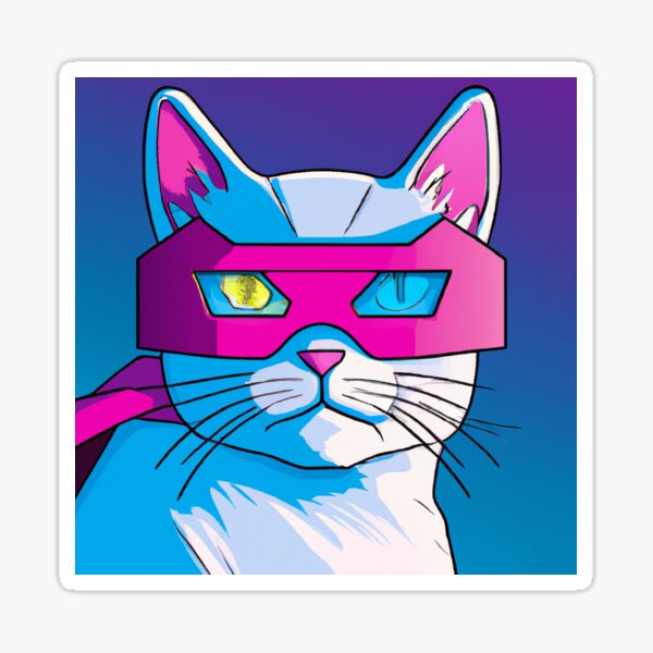 "A Portrait of Futuristic Cat" Sticker for Sale by YalcinPub | Redbubble