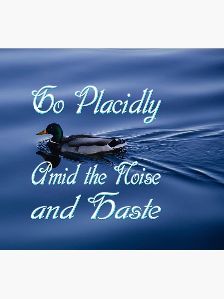 "Go Placidly Amid the Noise and Haste" Sticker for Sale by Lainey1978 ...